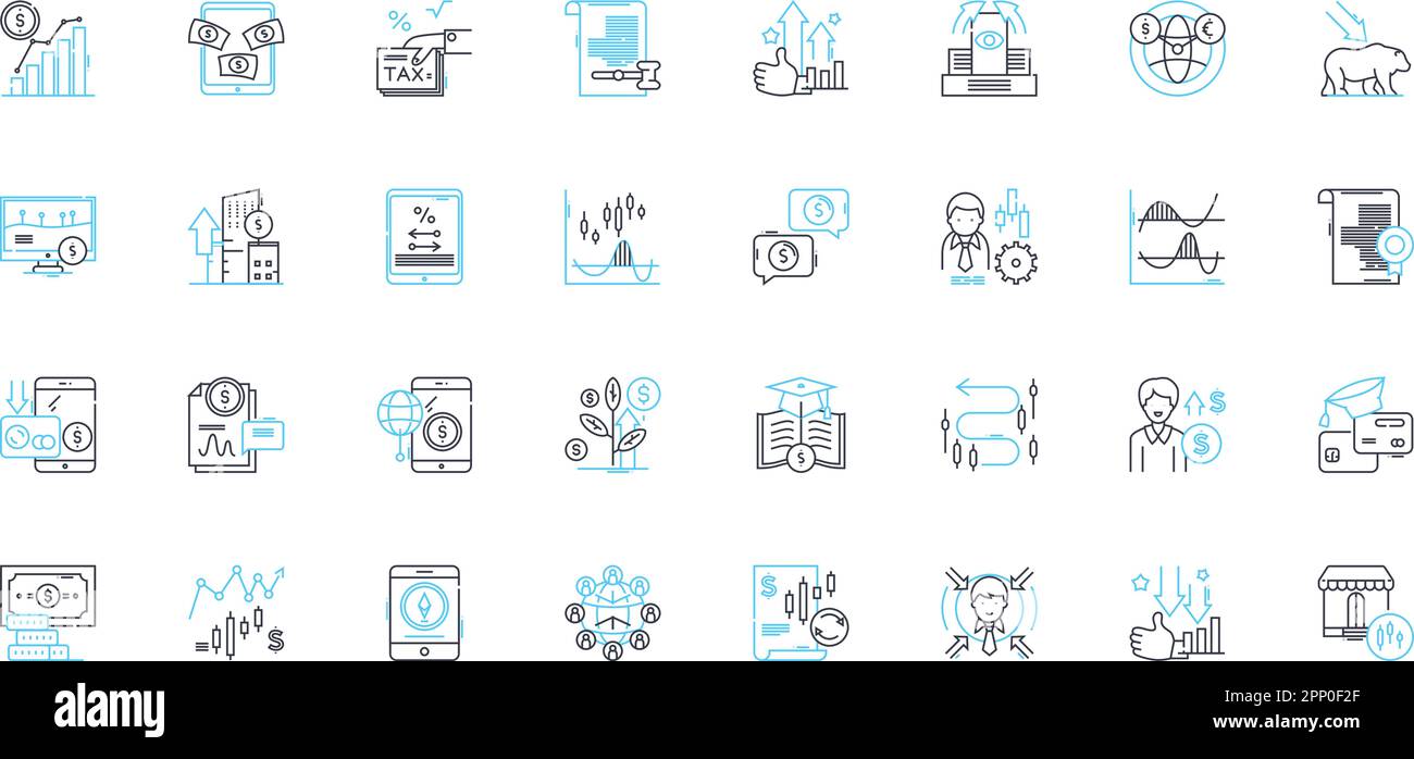 Data insights linear icons set. Analytics, Trends, Patterns ...