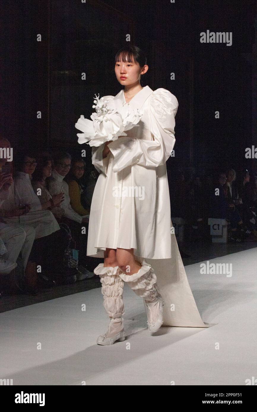 London, UK. 21st Apr, 2023. Korean designer Minju Kim, winner of the ...