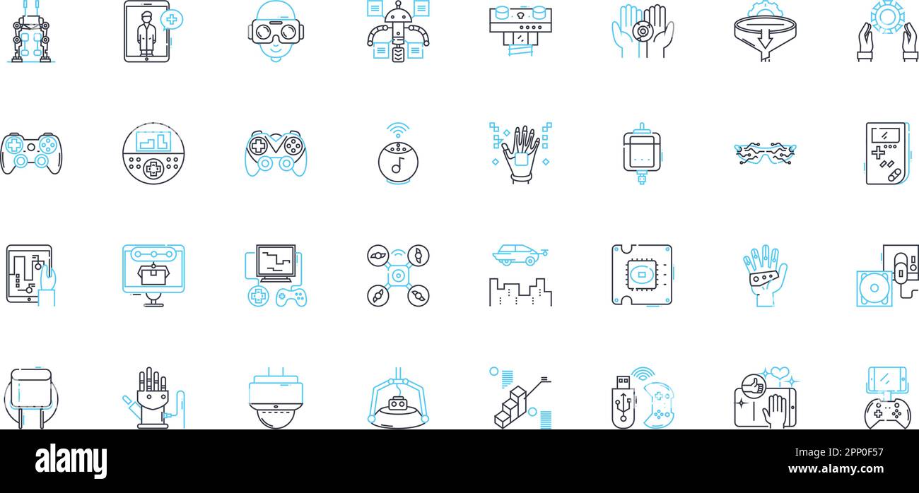 Artificial Analytics Linear Icons Set Machine Data Predictive