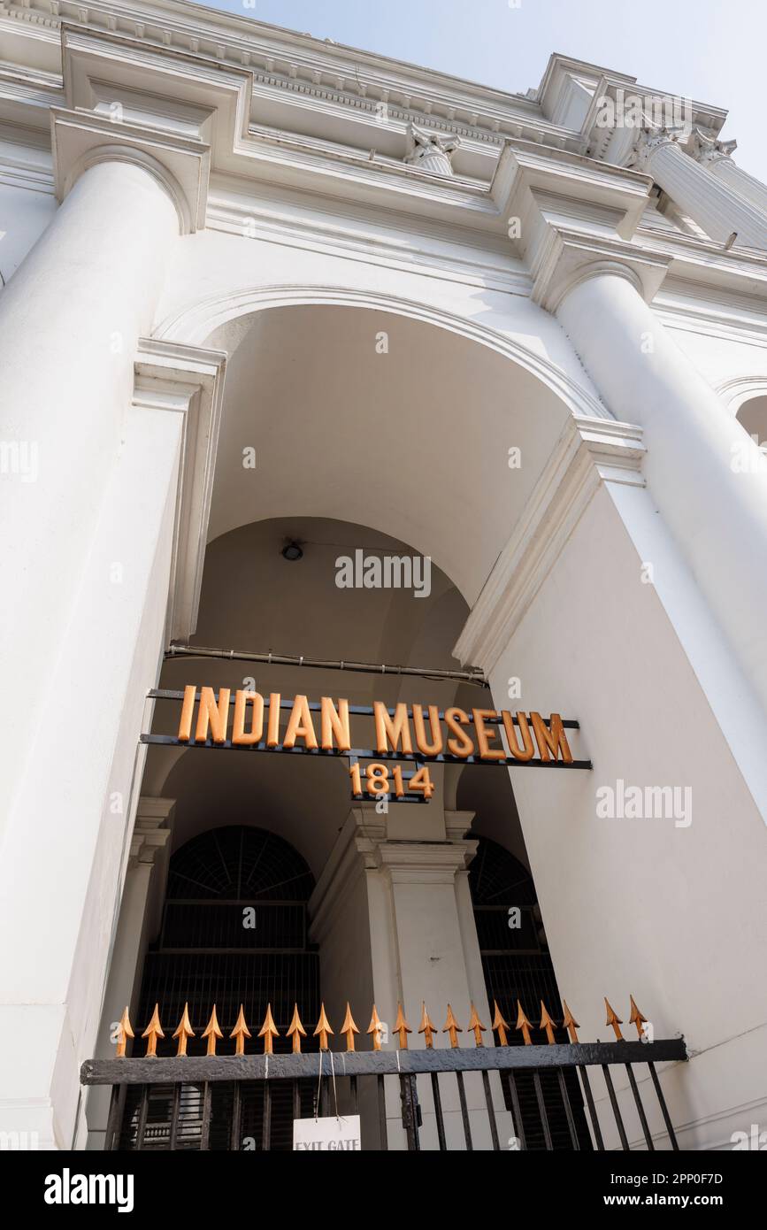 Name sign in the roadside entrance of the Indian Museum in the New ...