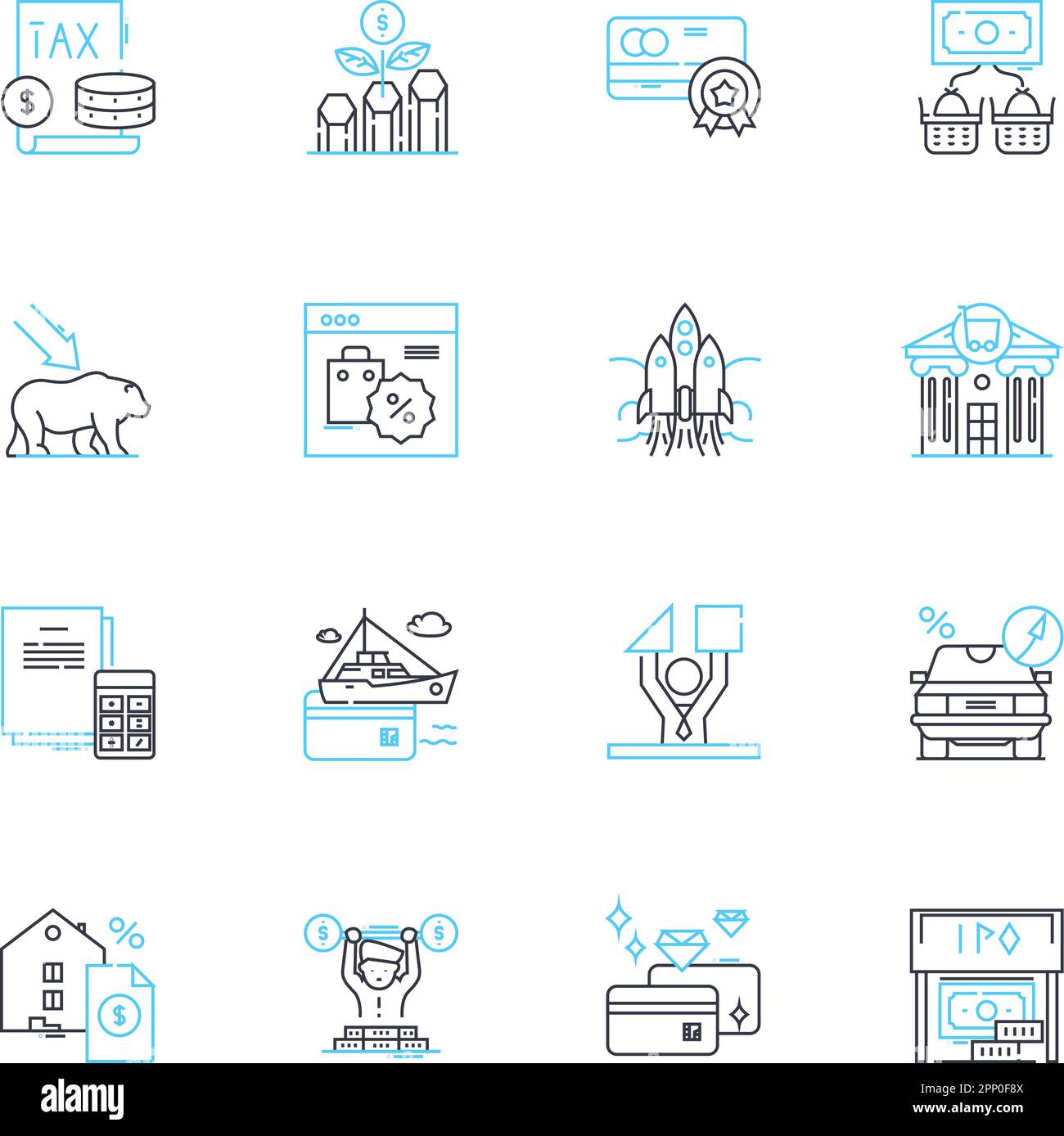 Commerce linear icons set. Retail, E-commerce, Sales, Merchandise ...