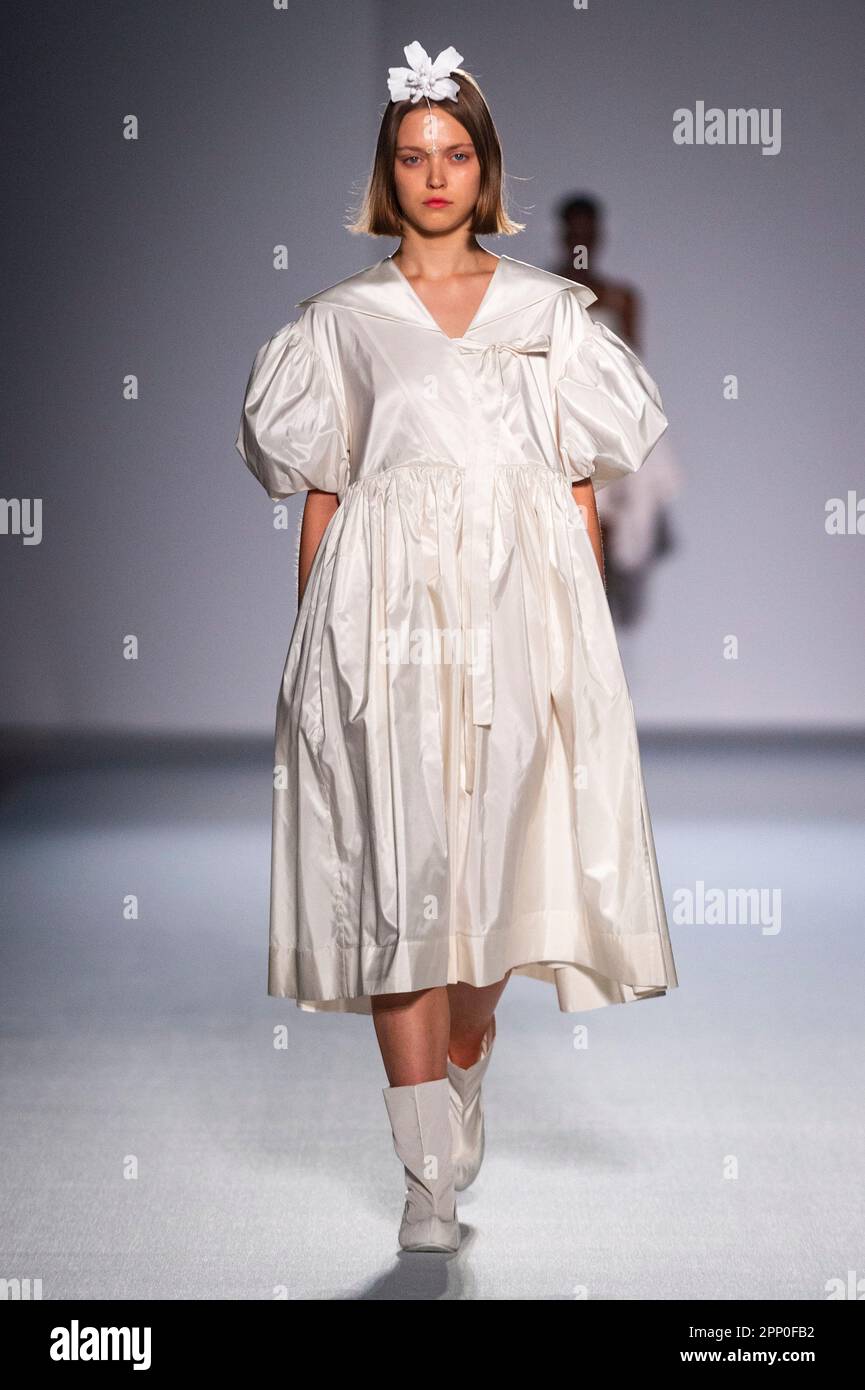 London, UK. 21 April 2023. A model wears a look by Korean fashion ...