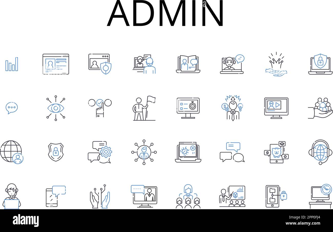 Admin line icons collection. Boss, Supervisor, Manager, Director, Leader, Executive, Head honcho ...