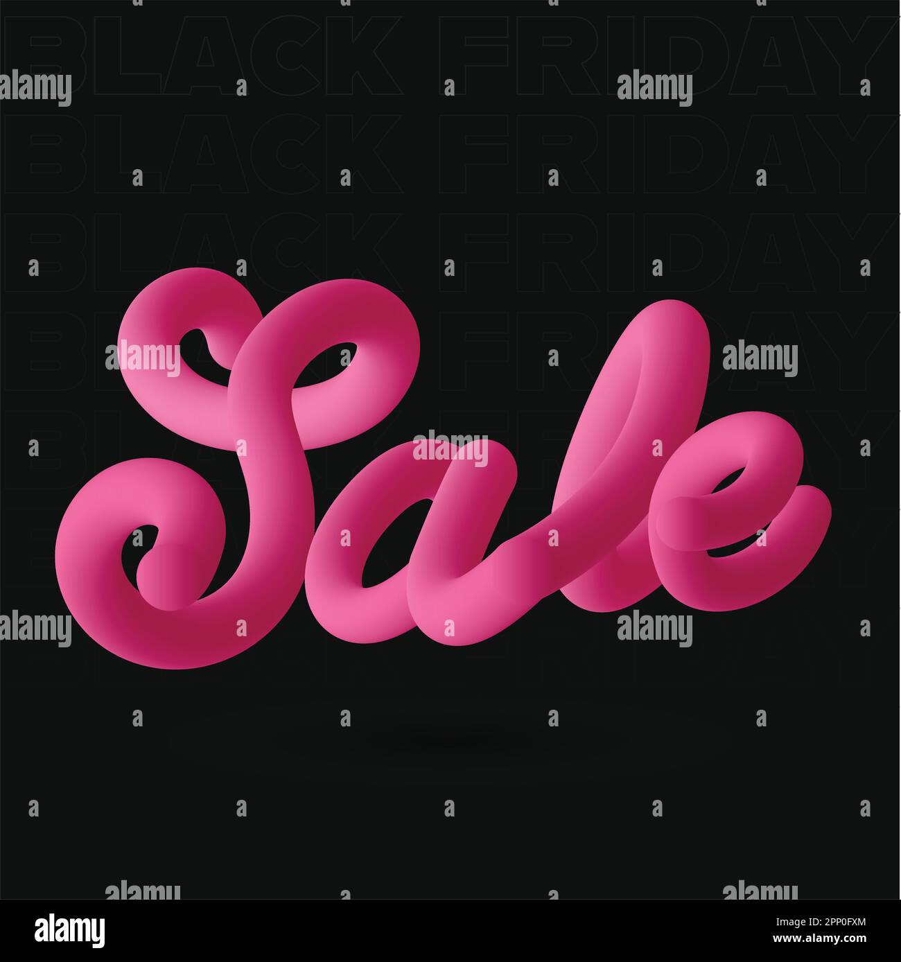 3D Blend Pink Sale Font Against Black Background Stock Vector Image ...