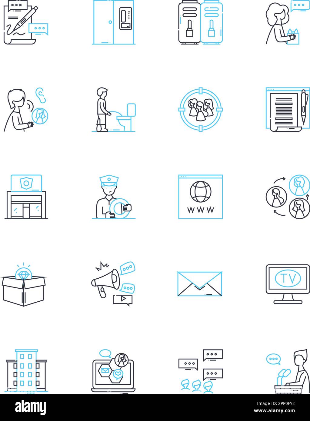 Astute society linear icons set. Intelligence, Insight, Discernment ...