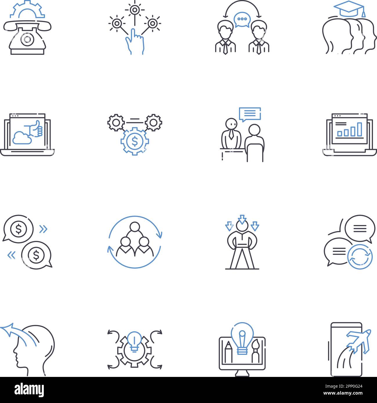 Communications planning line icons collection. Strategy, Target ... Communications planning line icons collection. Strategy, Target ...