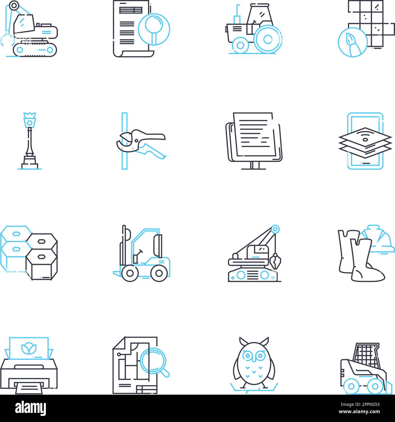 Industrial progress linear icons set. Automation, Innovation ... Industrial progress linear icons set. Automation, Innovation ...