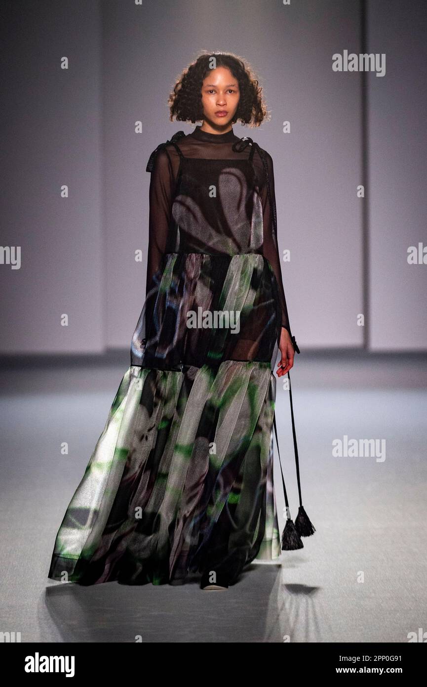 London, UK. 21 April 2023. A model wears a look by Korean fashion ...