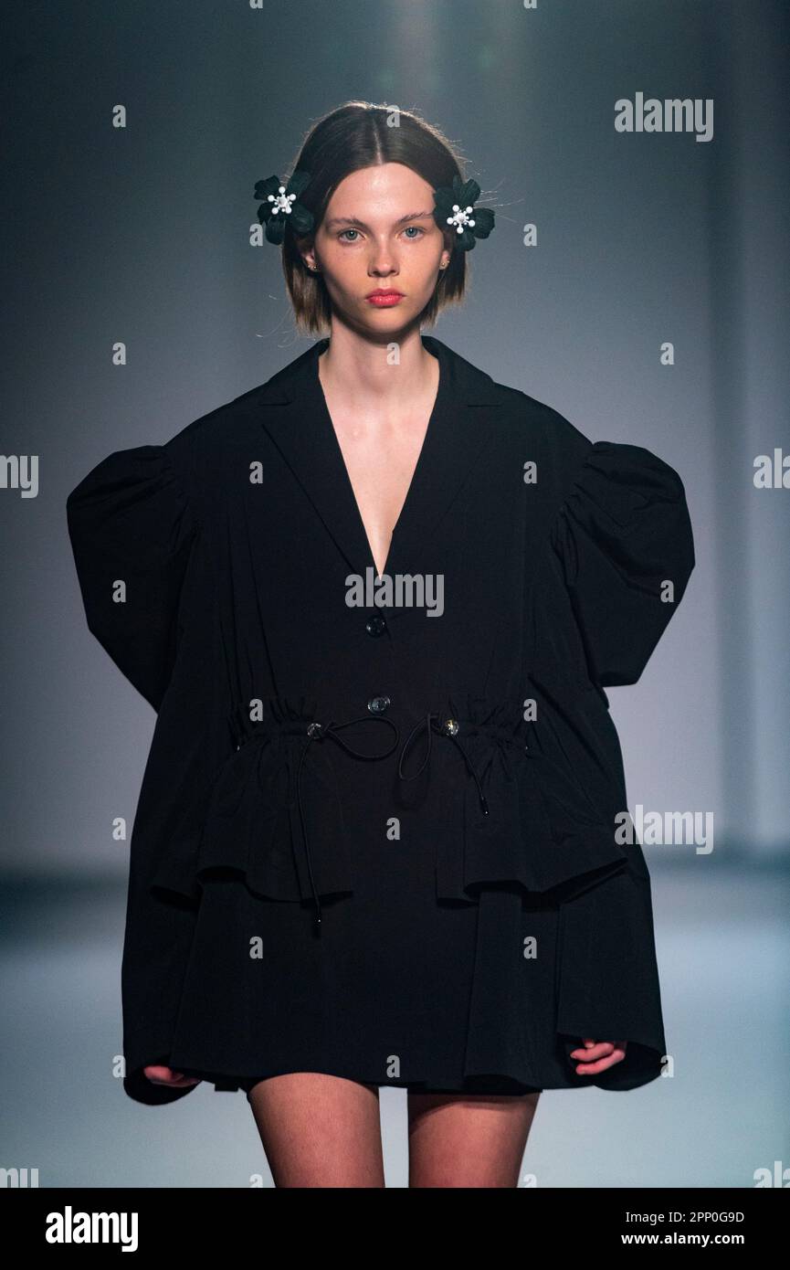 London, UK. 21 April 2023. A model wears a look by Korean fashion ...