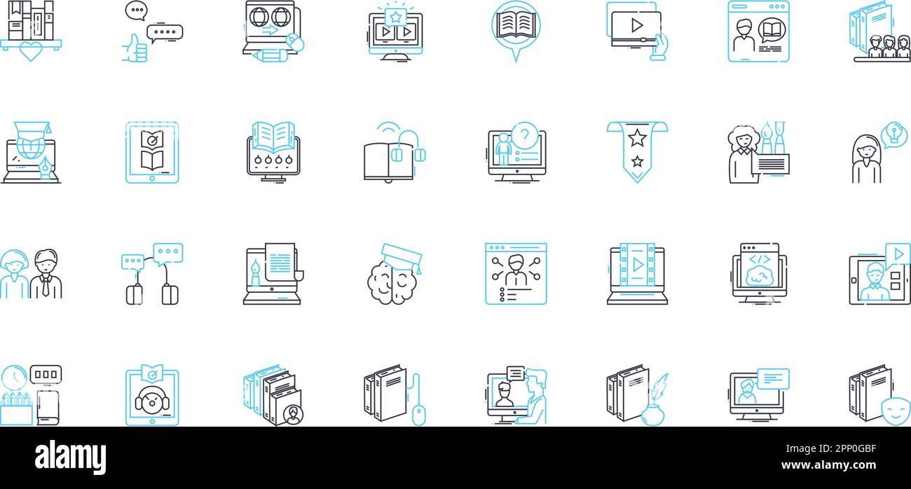 media design linear icons set. Typography, Layout, Branding, Animation, Storyboarding, Graphics ...