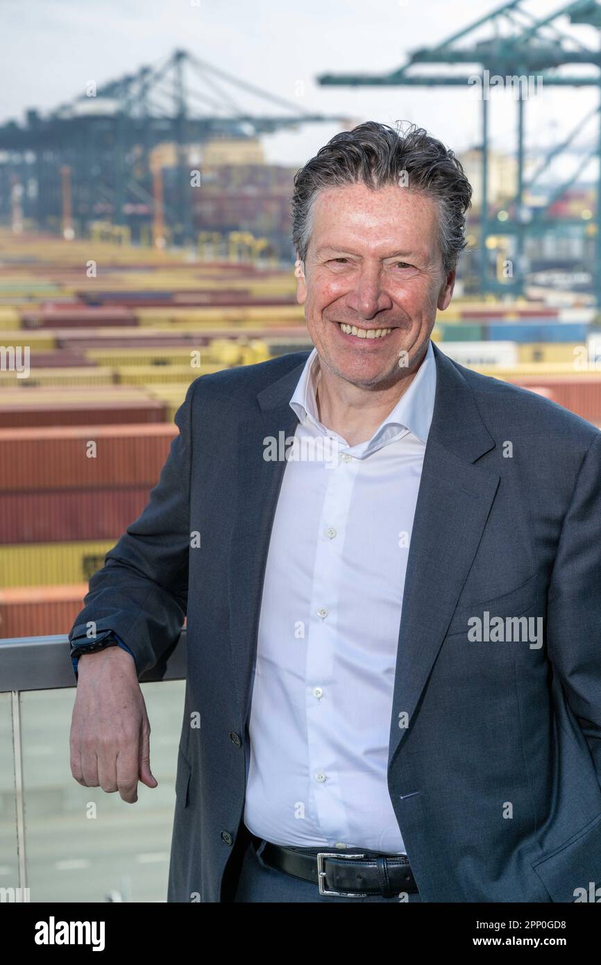 Antwerp, Belgium. 21st Apr, 2023. MSC Belgium CEO Marc Beerlandt poses ...