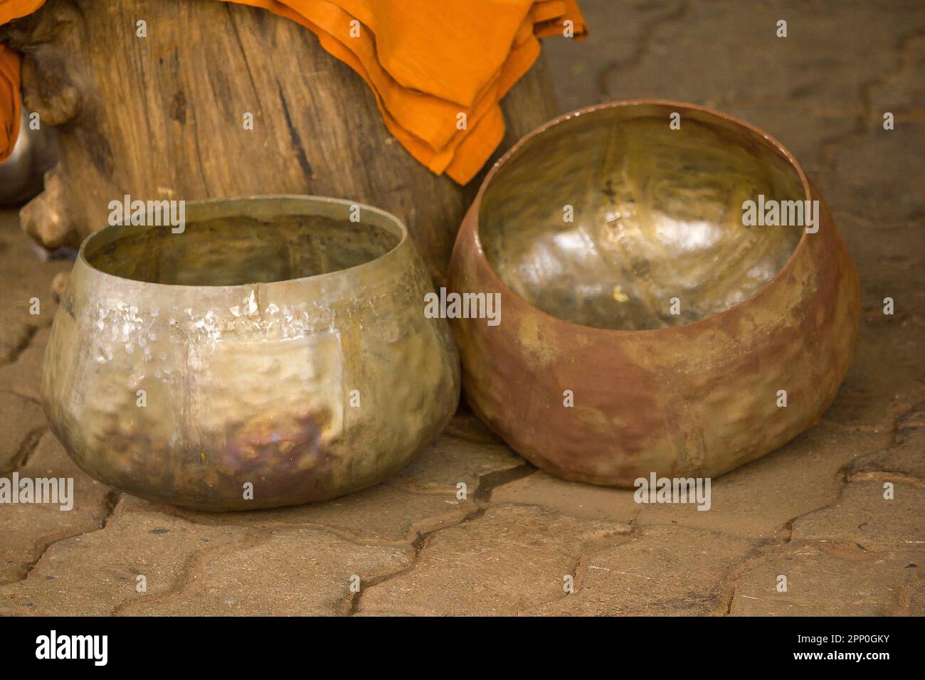 Old rusty alms-bowl Waiting for decoration to be beautiful Stock Photo ...