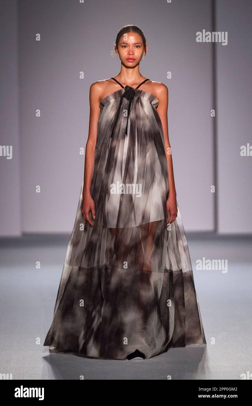 London, UK. 21 April 2023. A model wears a look by Korean fashion ...