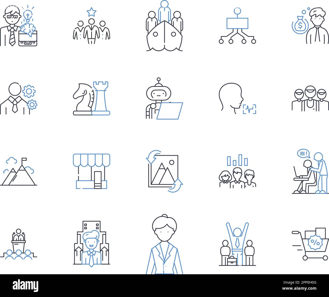 Human capital management line icons collection. Recruitment, Training ...
