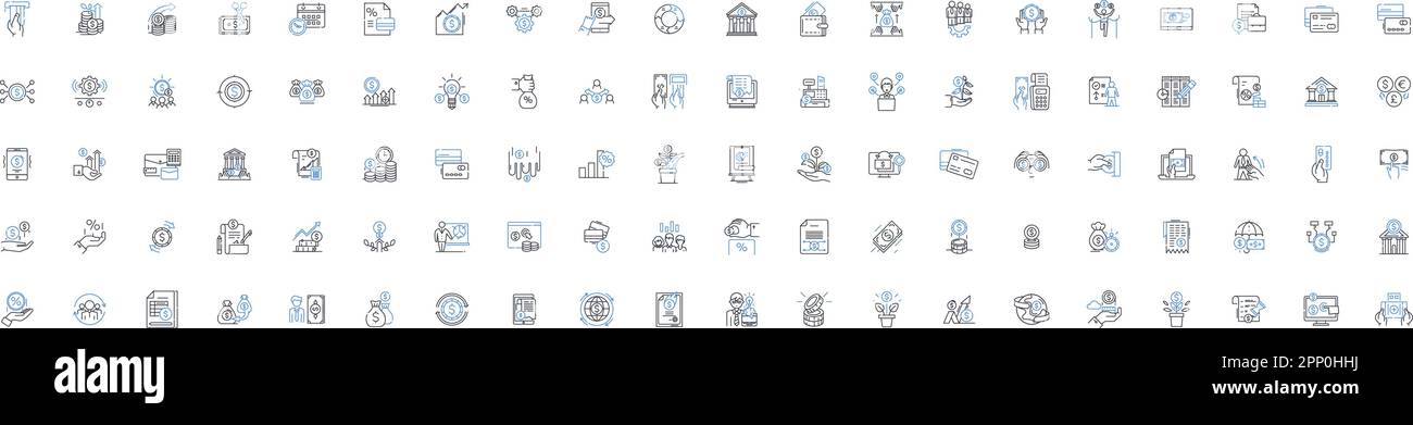 Debit card line icons collection. Swipe, Pin, Transaction, Balance ...