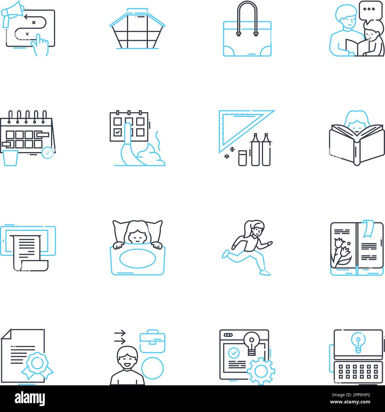 Schedule linear icons set. Agenda, Timetable, Calendar, Routine ... Schedule linear icons set. Agenda, Timetable, Calendar, Routine ...
