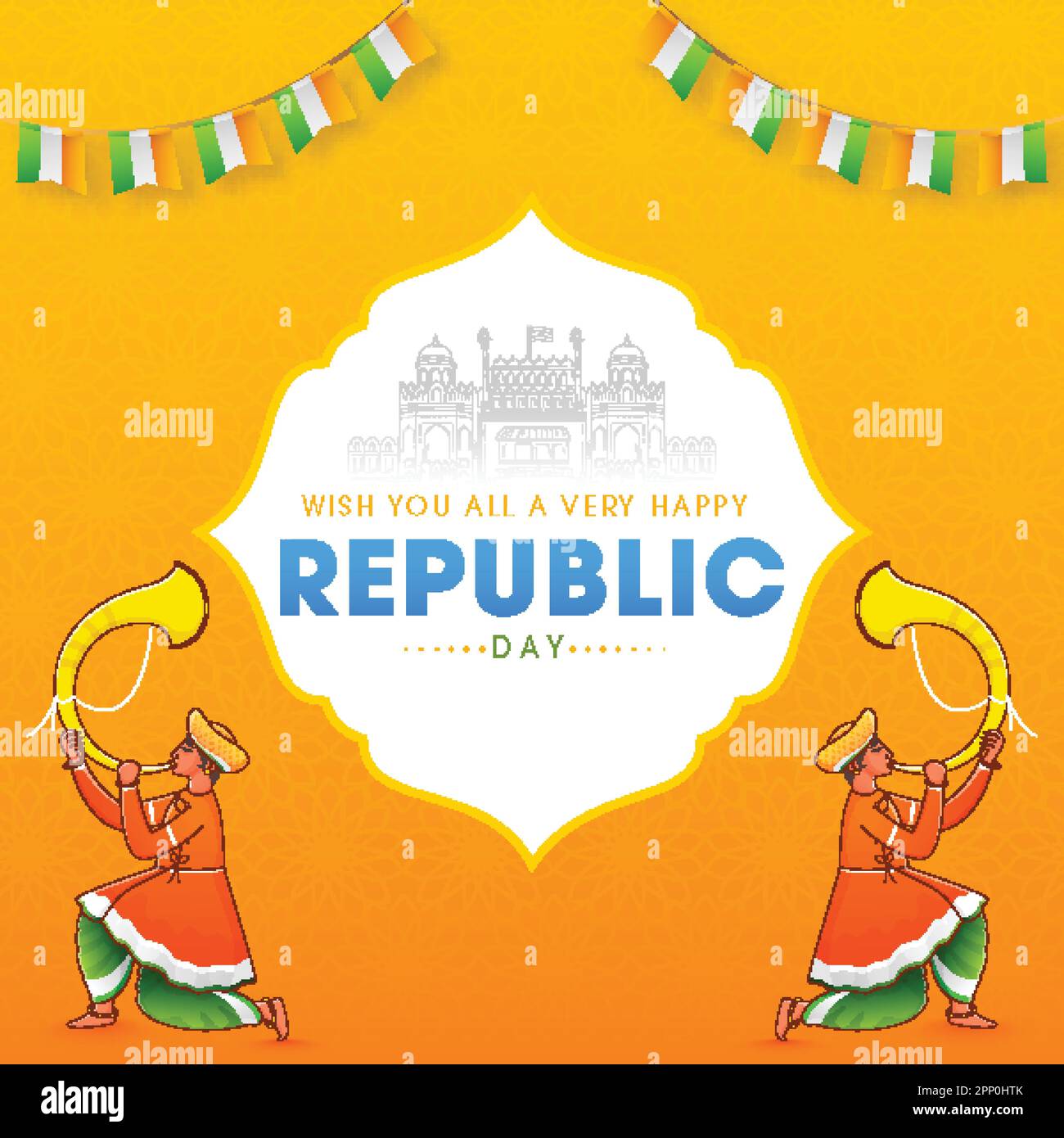 Happy Republic Day Wishes With Indian Men Blowing Tutari Horn In ...