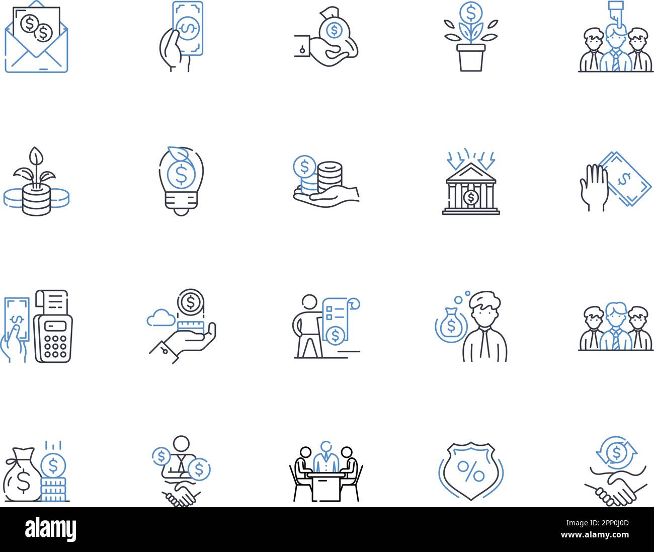 Resource Management Line Icons Collection Allocation Planning