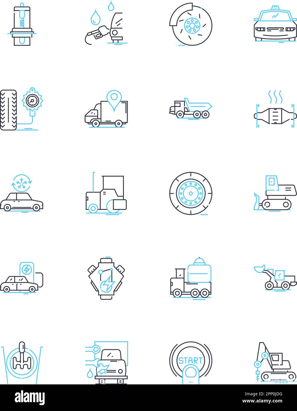 Car service business linear icons set. Automotive, Services ...
