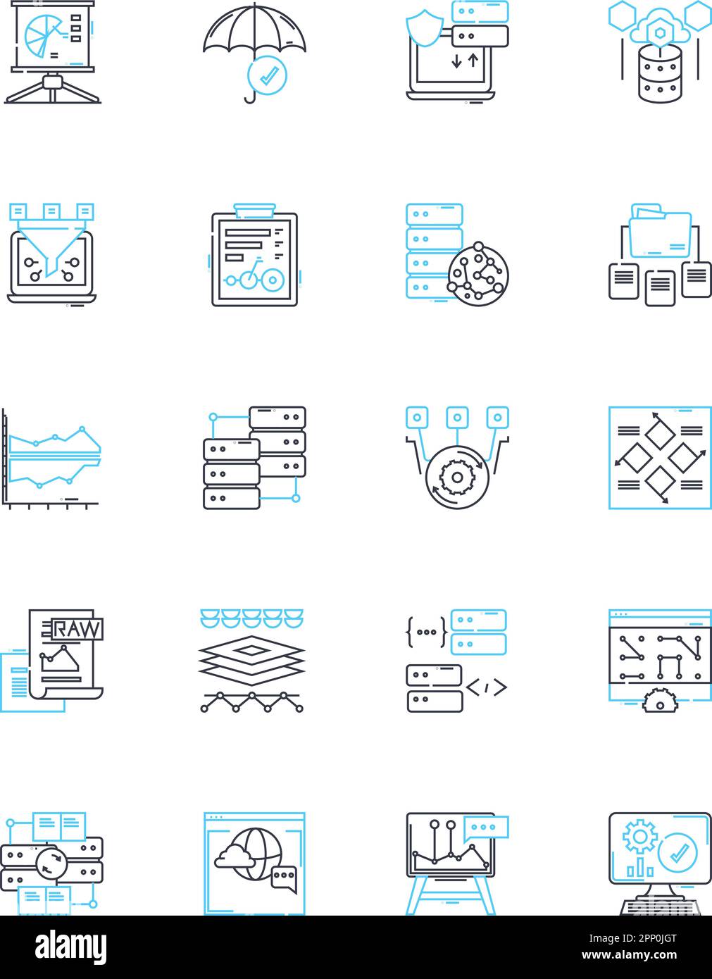 Sales forecasting linear icons set. Projections, Revenue, Optimization ... Sales forecasting linear icons set. Projections, Revenue, Optimization ...
