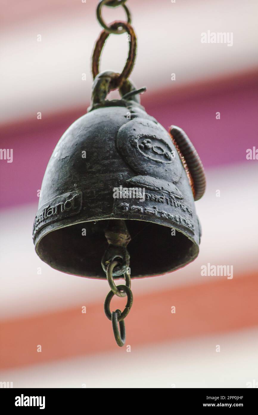 Small brass bells are commonly hung in Thai temples Stock Photo - Alamy