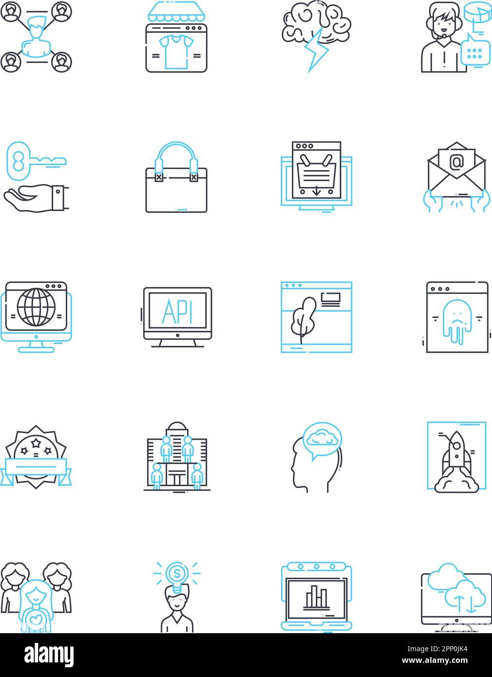 Mobile advertising linear icons set. Targeting, Reach, Engagement ...