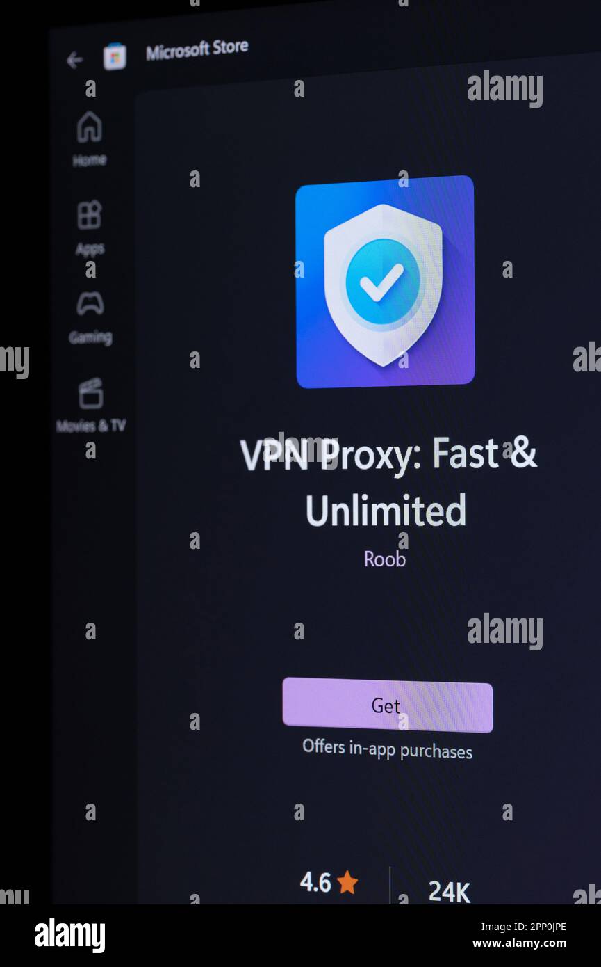 New york, USA - April 18, 2023: VPN Proxy app on microsoft store in ...