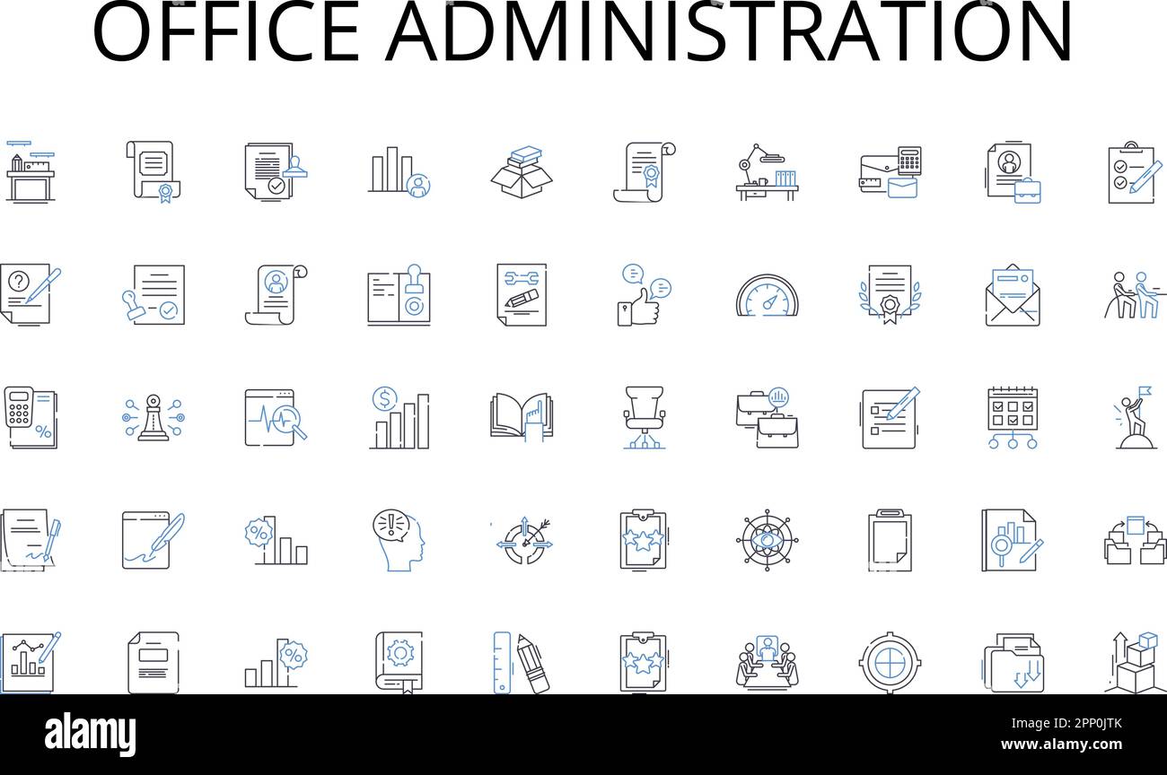 Office administration line icons collection. Spa, Gym, Sauna, Steam ...