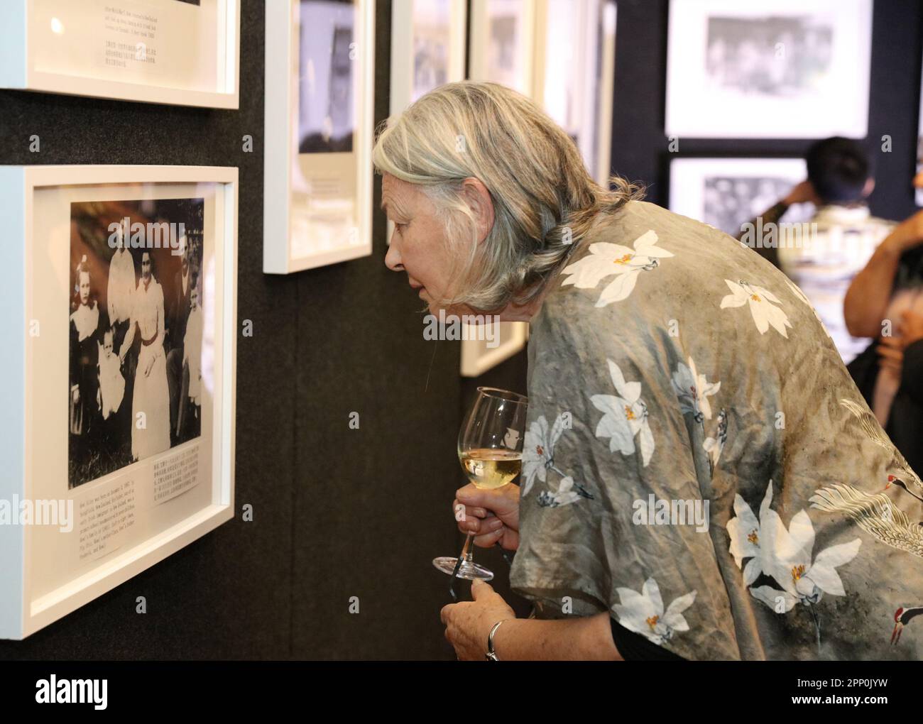 Wellington, New Zealand. 21st Apr, 2023. A visitor looks at an exhibit ...
