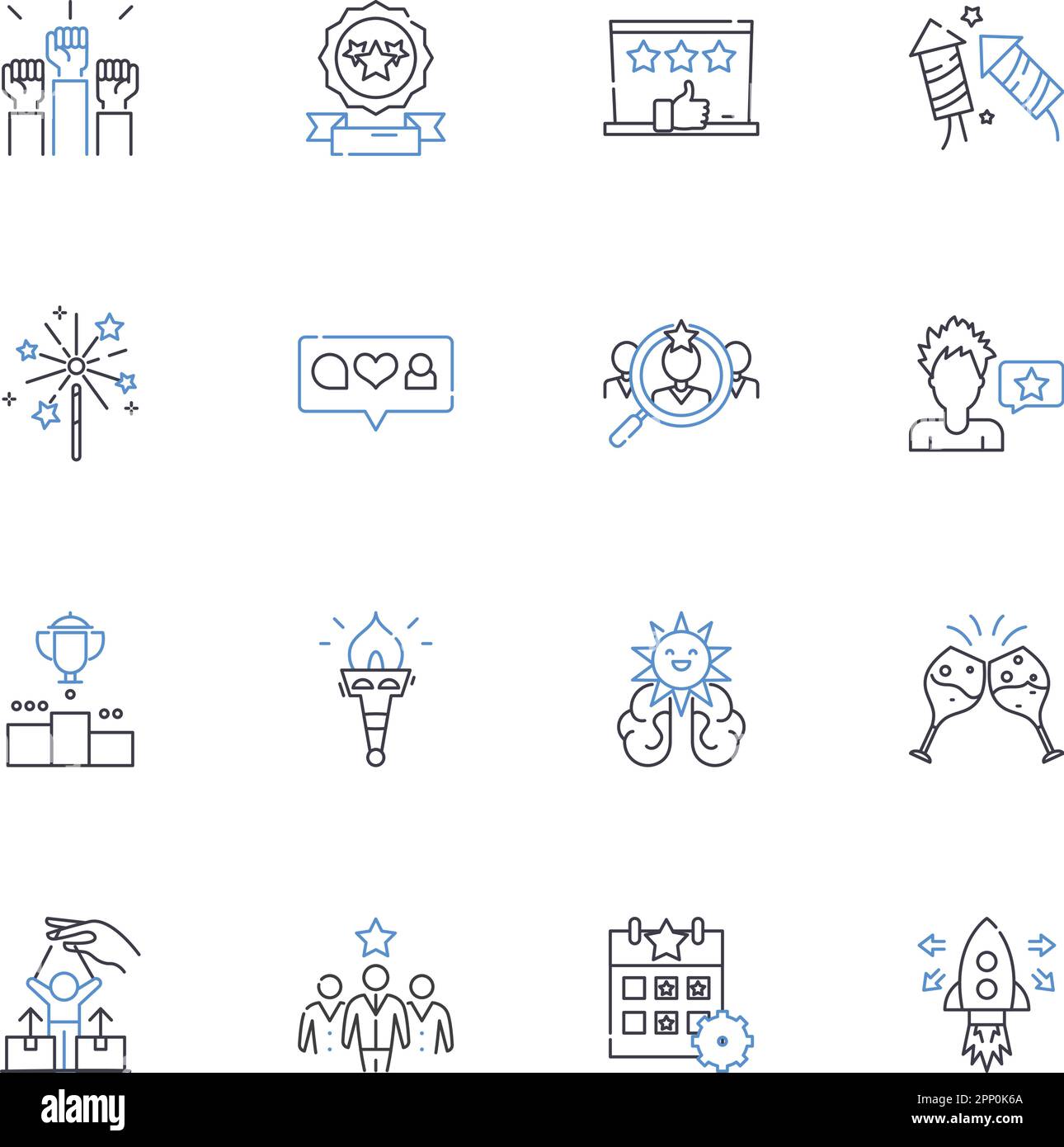 Ambitious go-getters line icons collection. Determined, Driven ... Ambitious go-getters line icons collection. Determined, Driven ...