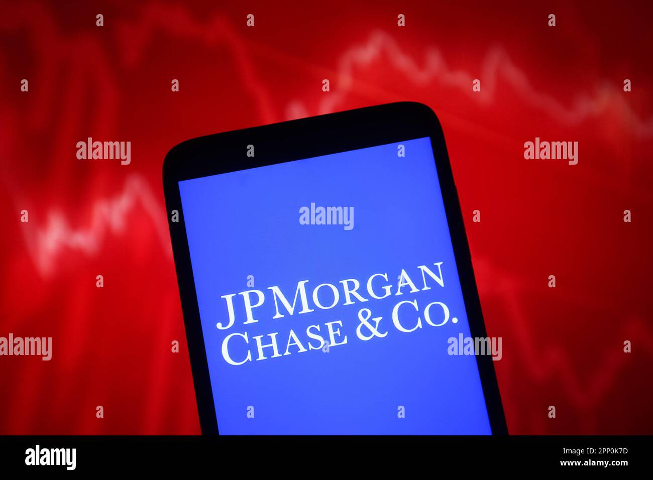In this photo illustration, JPMorgan Chase & Co logo is seen on a ...