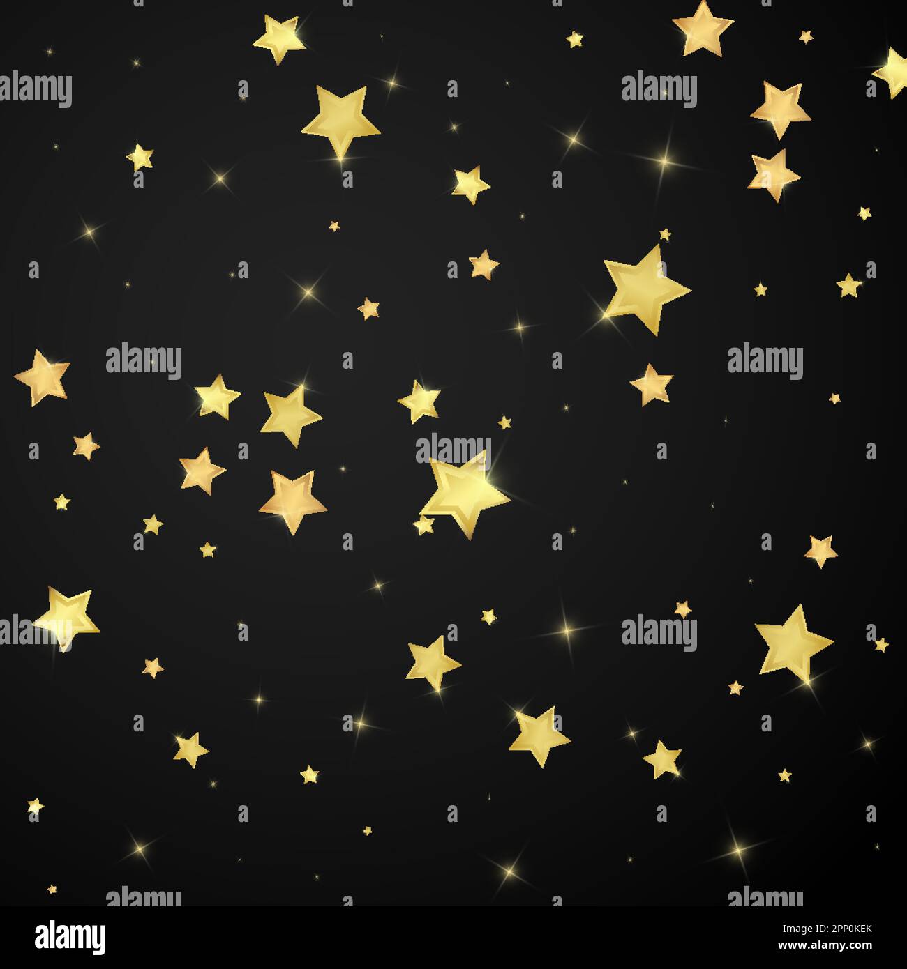 Magic stars vector overlay. Gold stars scattered around randomly ...