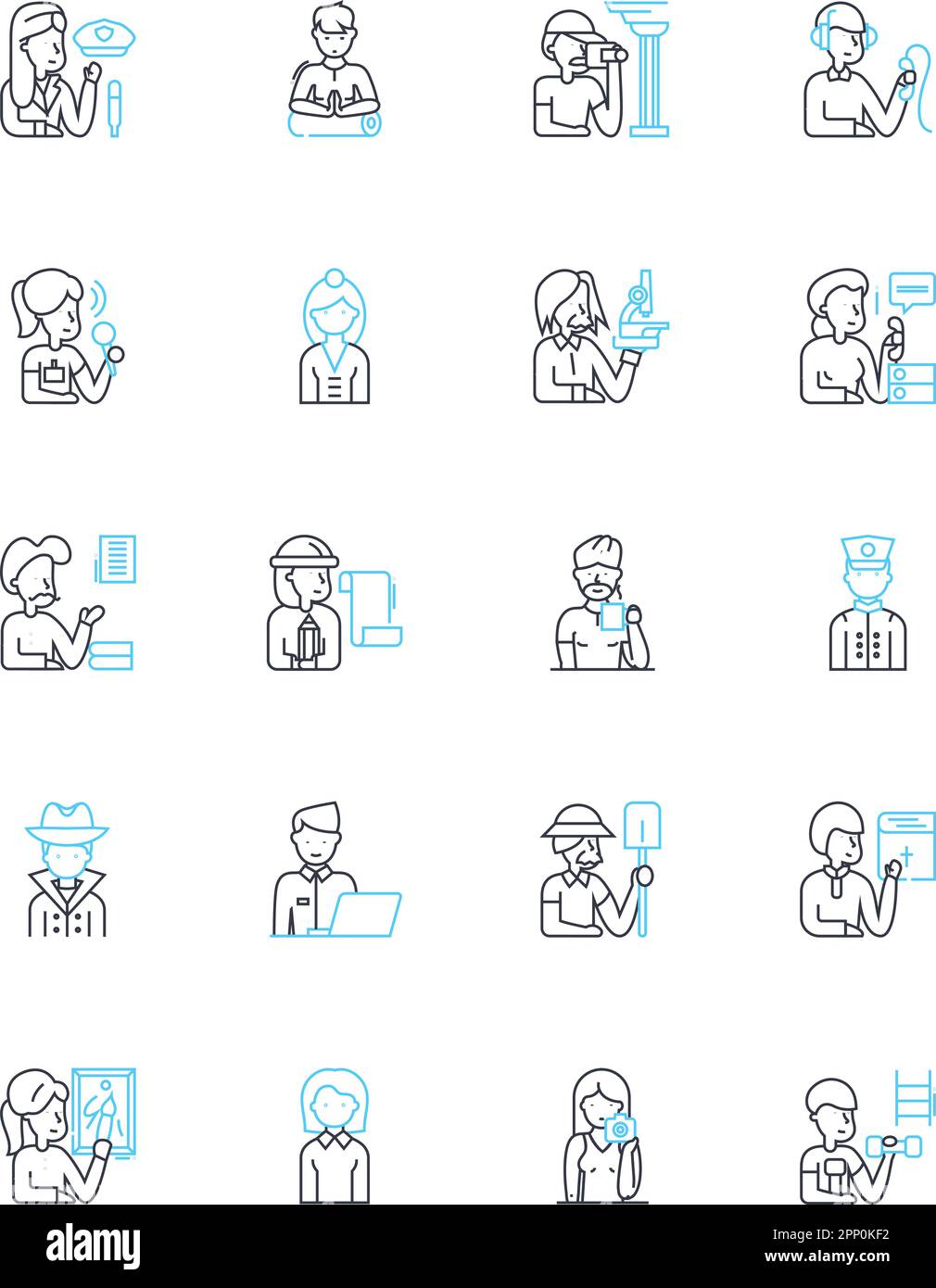 Persona linear icons set. Identity, Archetype, Image, Character ...