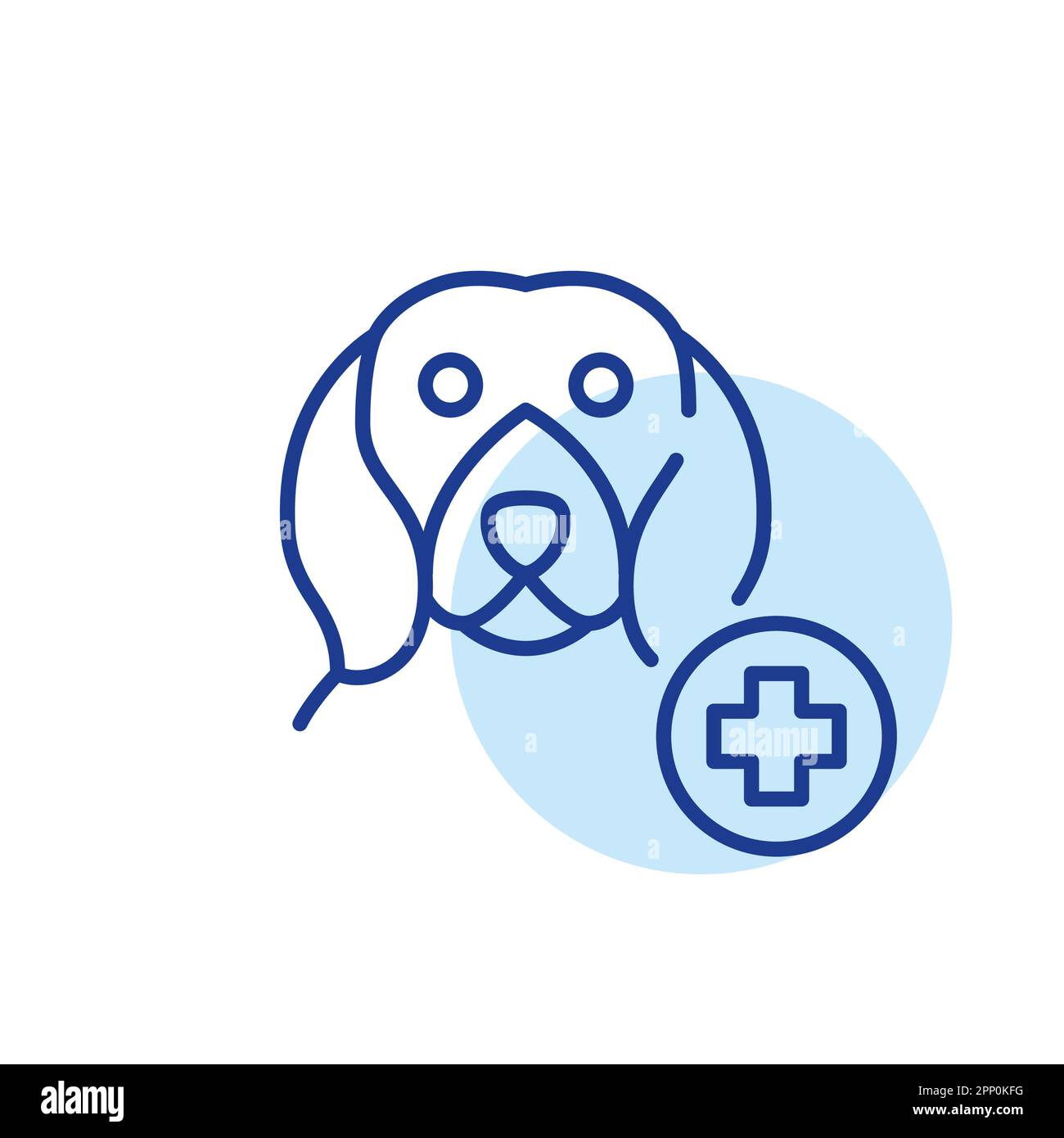 Medical assistance service dog. Pixel perfect, editable stroke line ...