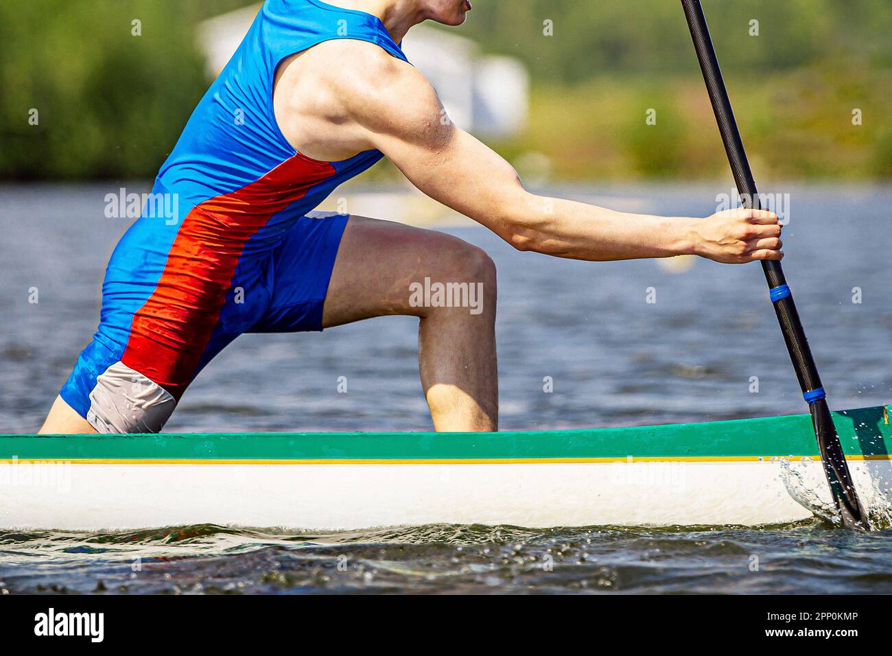 close-up part body athlete canoeist on canoe single rowing race, summer ... close-up part body athlete canoeist on canoe single rowing race, summer ...