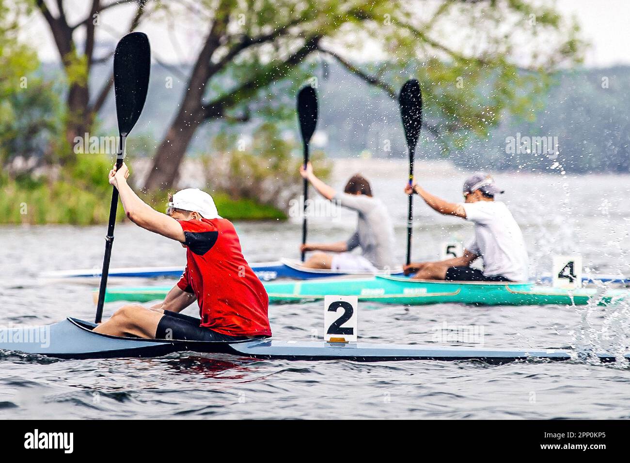 kayaking championship race male athlete kayaker on kayak single, sports ...
