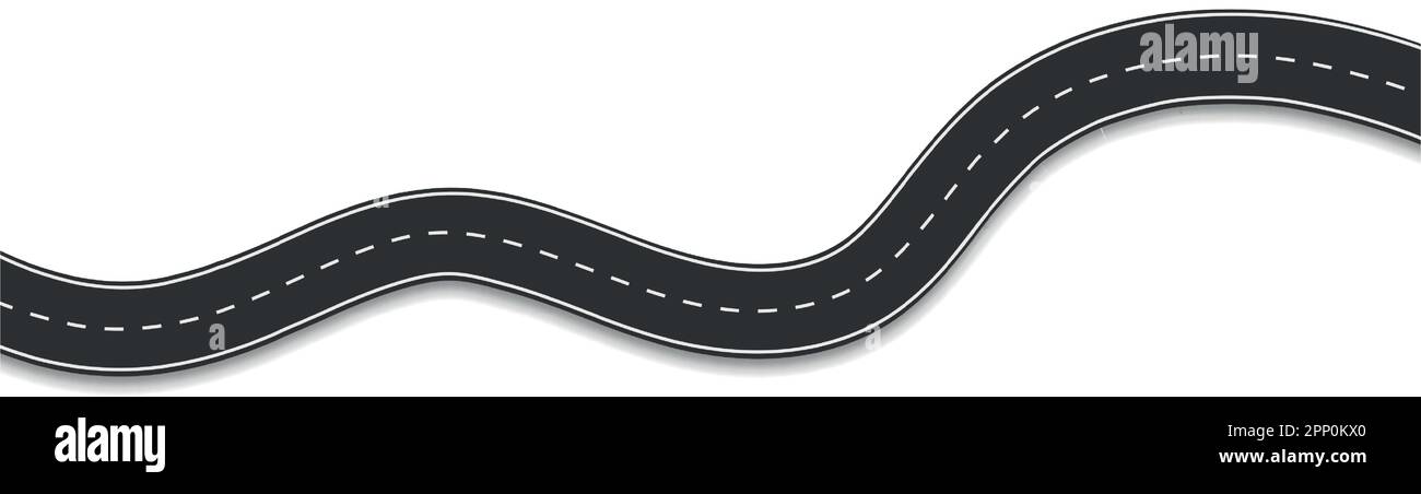 Winding road or highway way. Street map icon. Vector isolated ...