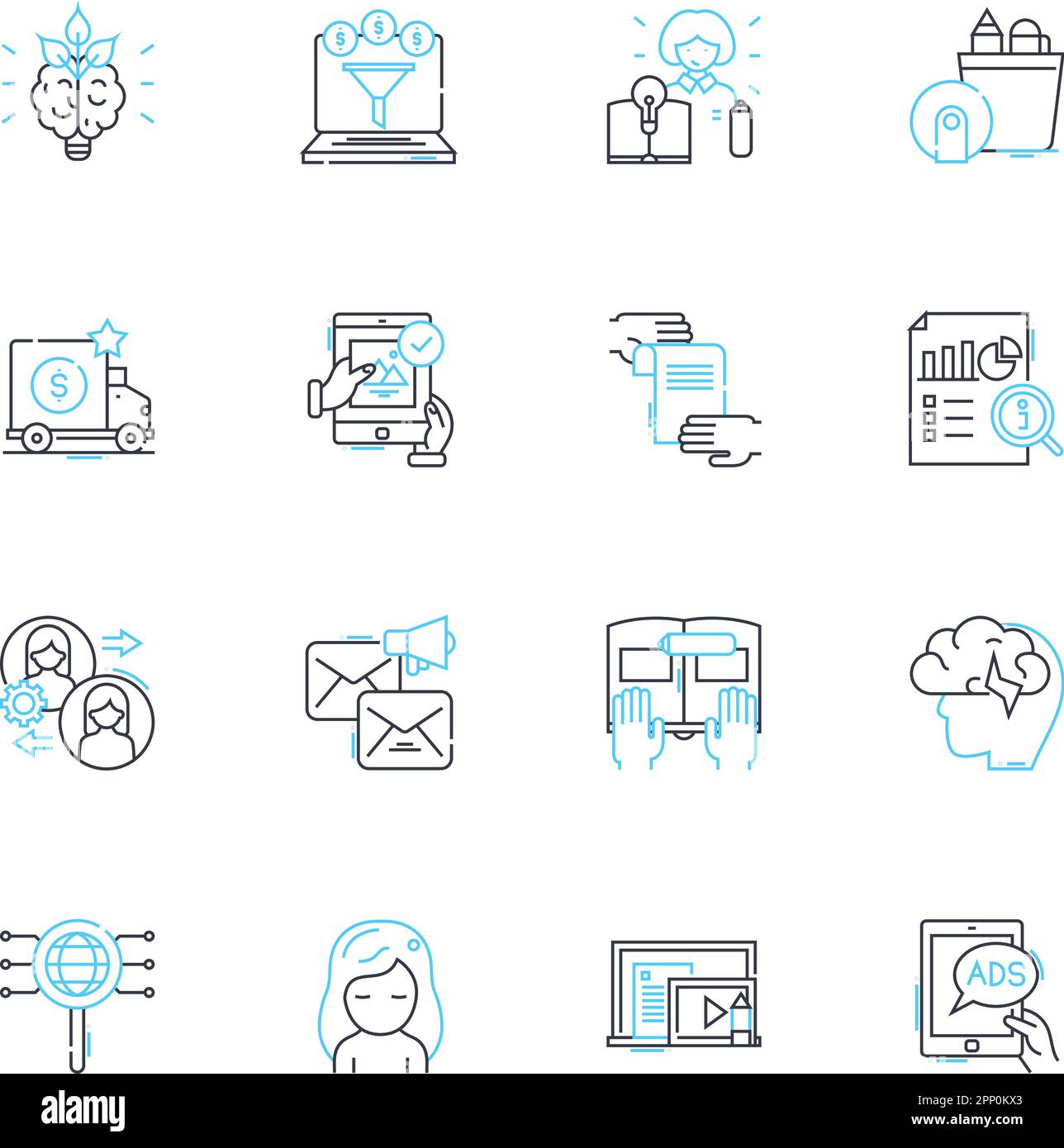 Cerebral photos linear icons set. Mindful, Thought-provoking ...