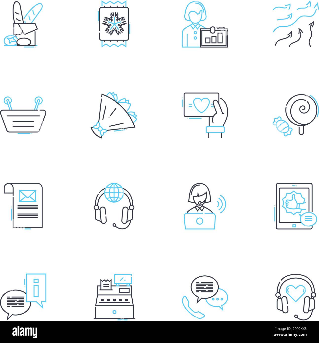 Minimarket linear icons set. Convenience, Snacks, Groceries, Beverages ...