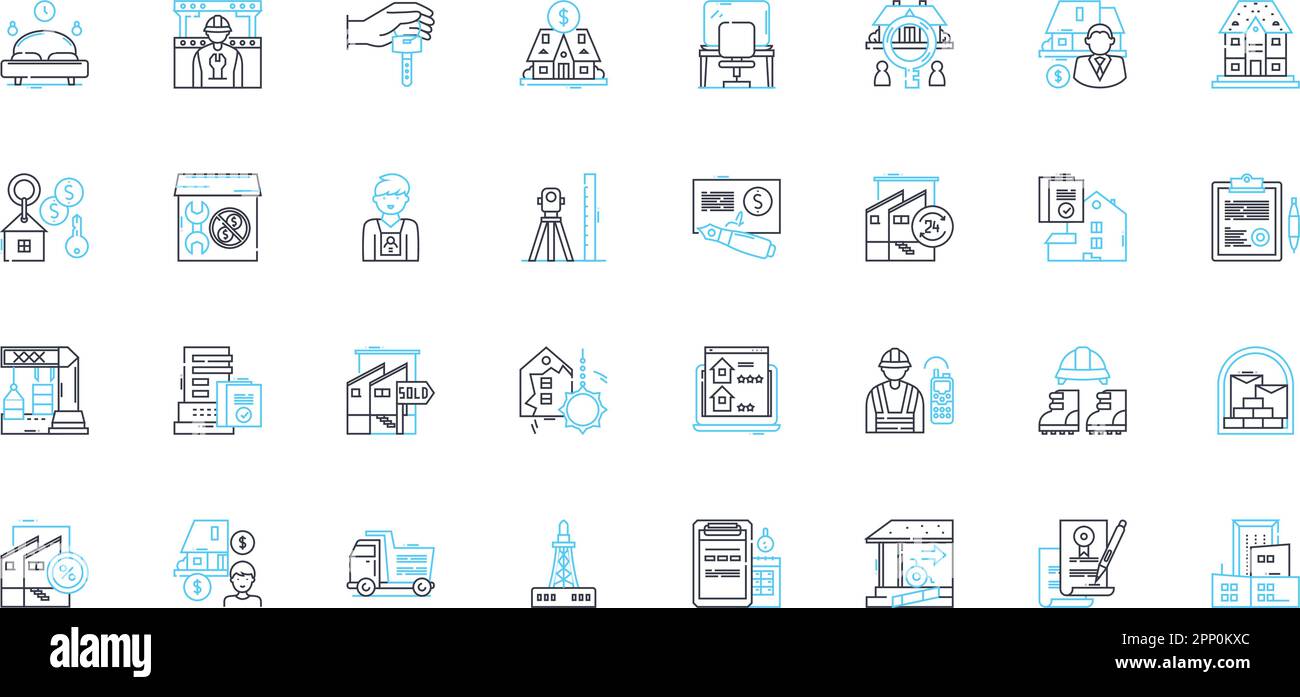 Housing linear icons set. Home, Shelter, Residence, Dwelling ... Housing linear icons set. Home, Shelter, Residence, Dwelling ...