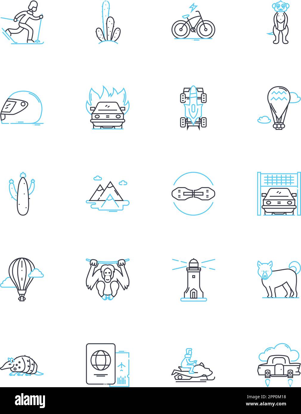 Eco-tourism linear icons set. Wilderness, Sustainability, Conservation ...