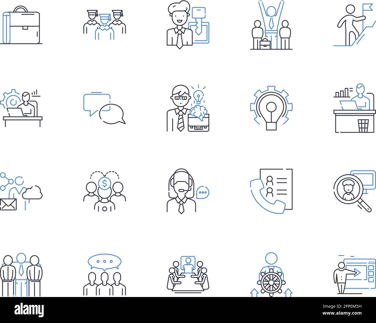 Apprentices line icons collection. Trainees, Learners, Novices, Interns ...