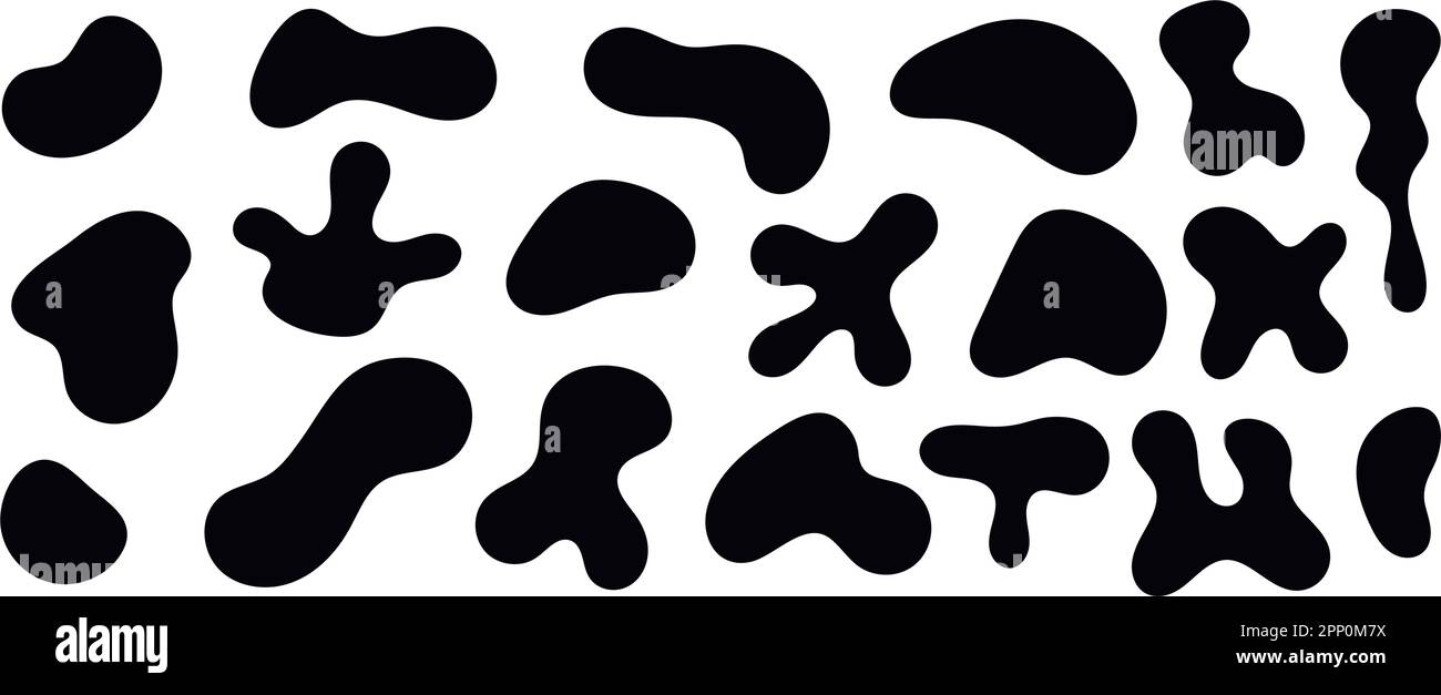 Blob irregular black shapes set. Organic liquid abstract form ...