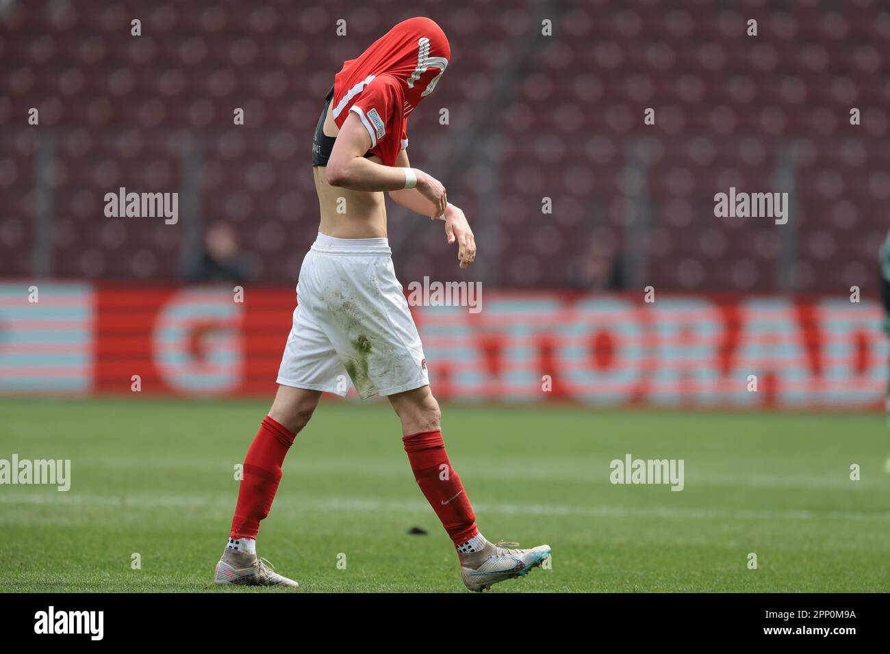 Geneva, Switzerland, 21st April 2023. Finn Stam of AZ Alkmaar reacts as ...