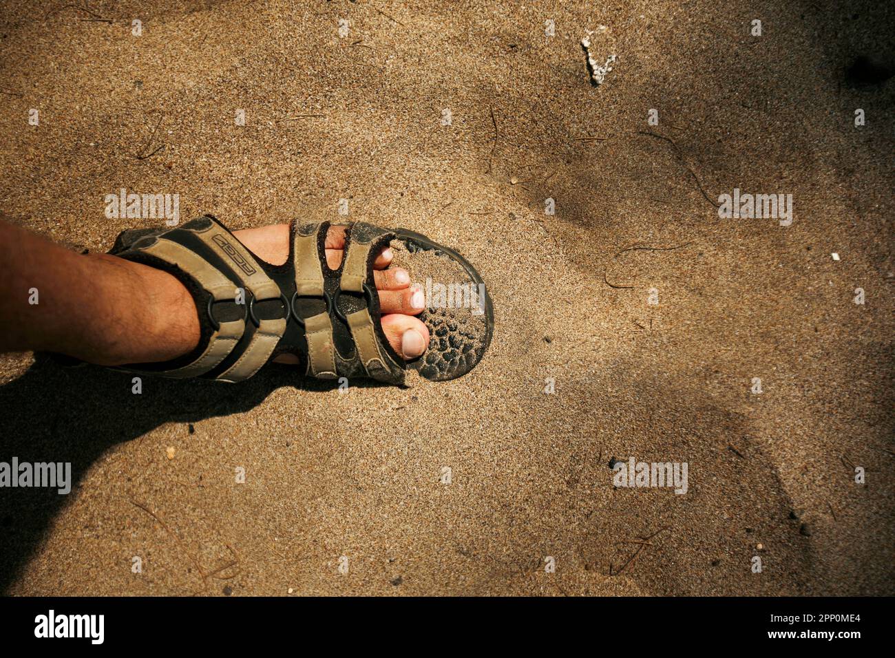 Foot on Sand Stock Photo - Alamy