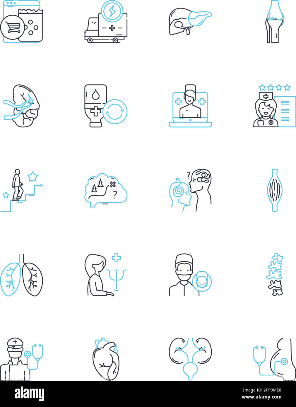 Group counseling linear icons set. Empathy, Support, Communication ...