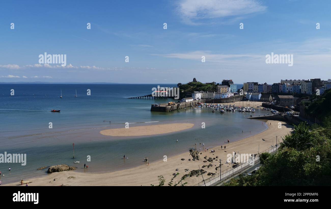 Aerial tenby beach hi-res stock photography and images - Alamy