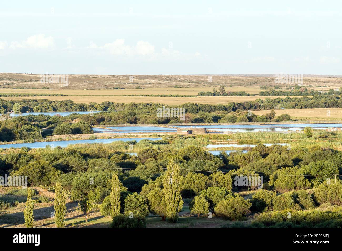 The waste water treatment plant in Prieska as seen from Koppie Nature ...
