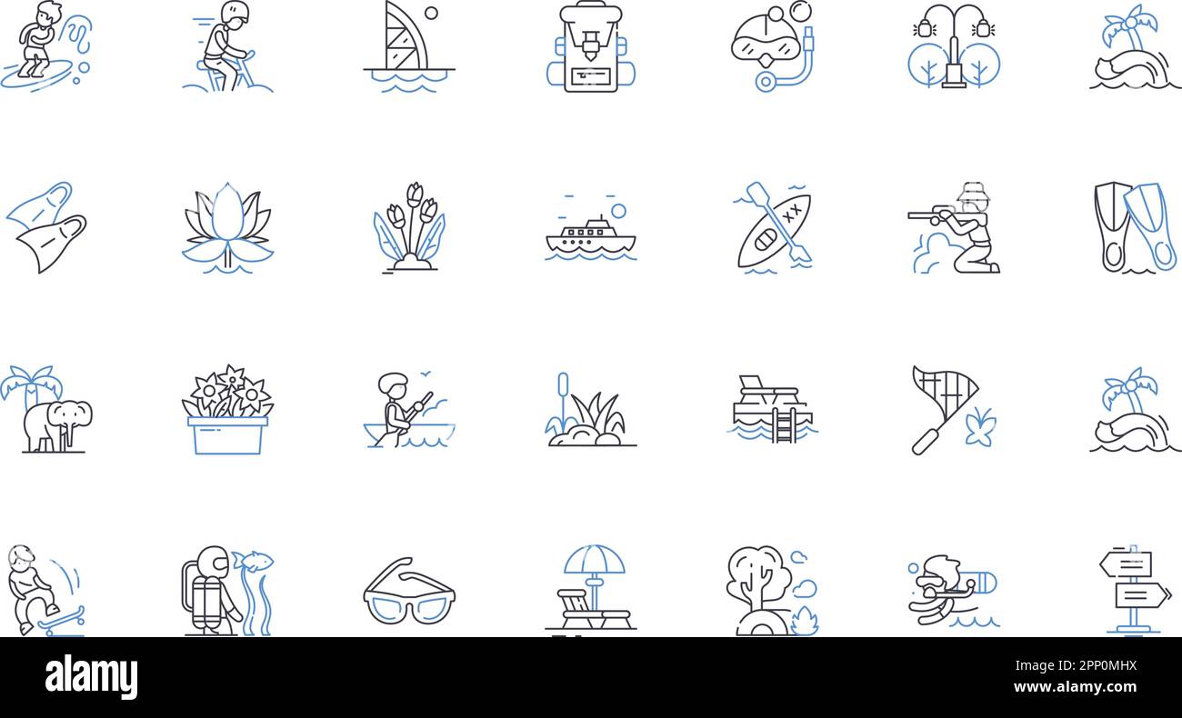 Leisure time line icons collection. Relaxation, Entertainment, Hobbies ...