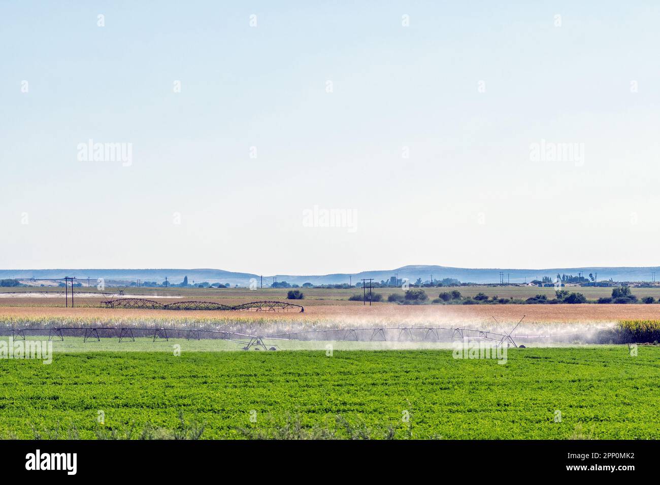 Center pivot irrigation systems in operation near Prieska in the ...